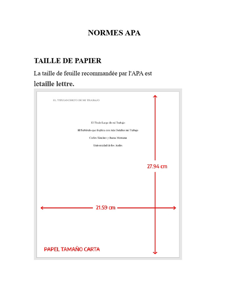 Marges selon les normes APA | PDF