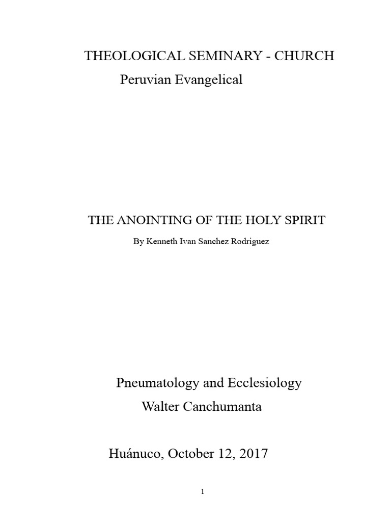 Monograph. Anointing of The Spirit | PDF | Anointing | Jesus