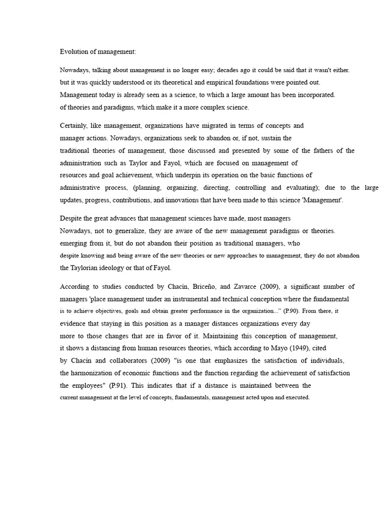 Evolution of Management | PDF | Human Capital | Human Resources