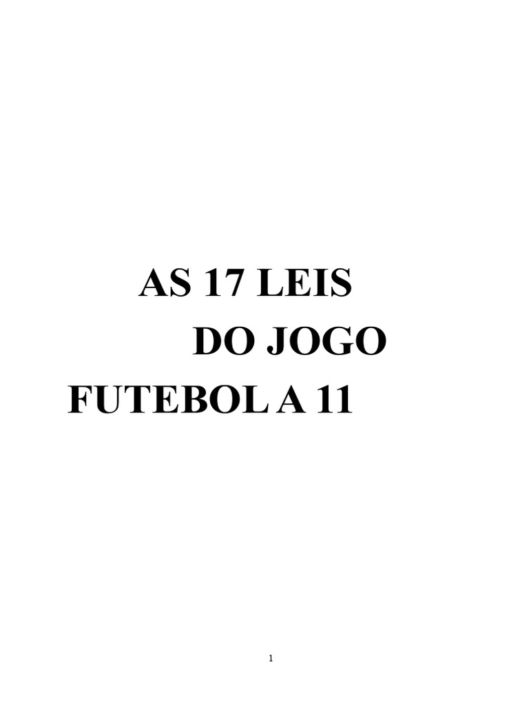 17 Leis do Futebol e Penalidades | PDF | Juiz (esportes) | Códigos de ...