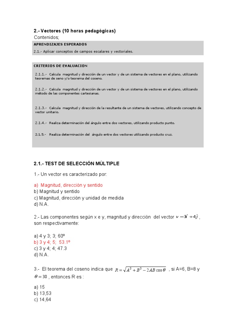 Guia De Vectores Pdf Vector Euclidiano Triángulo