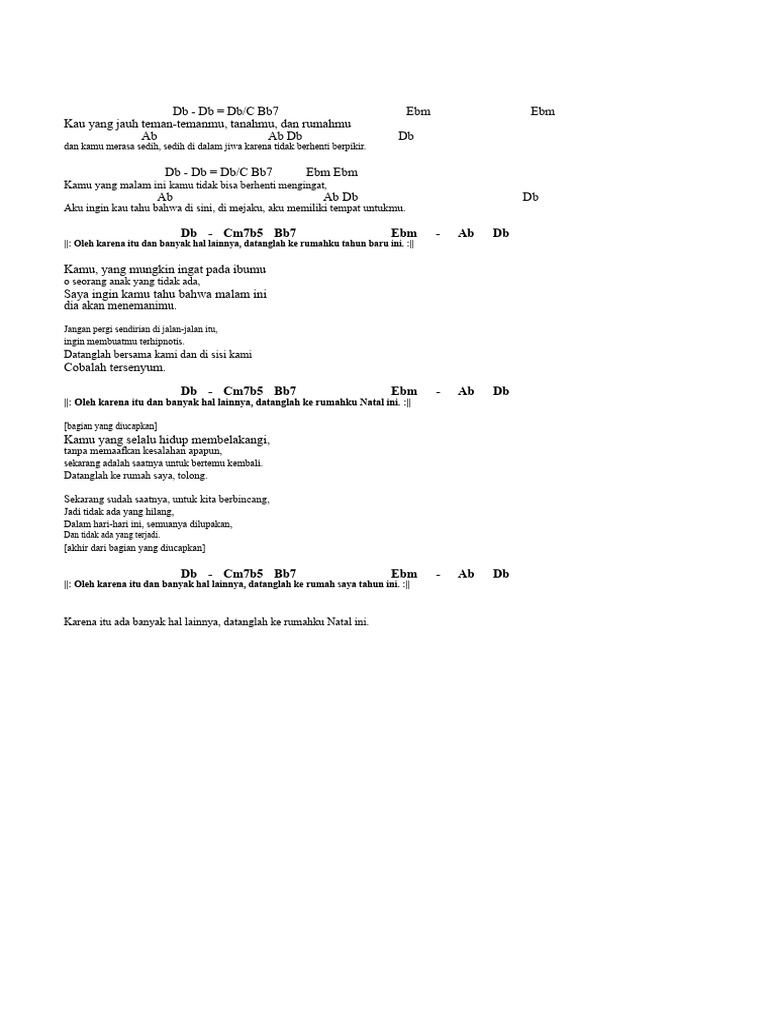 Datanglah Ke Rumahku Natal Ini (Acordes) | PDF