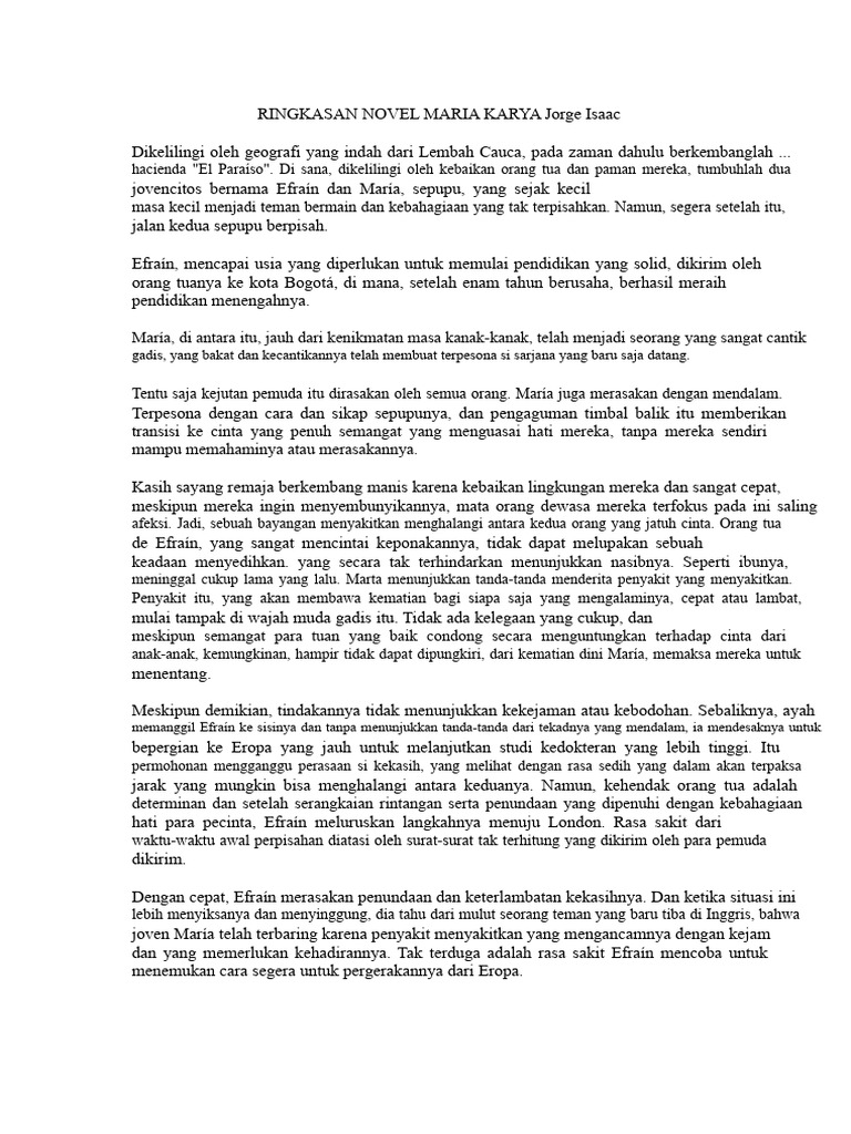 RINGKASAN NOVEL MARIA | PDF