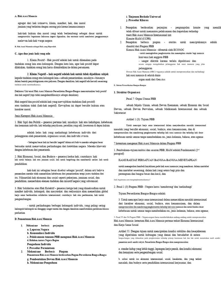 catatan saya - hukum hak asasi manusia | PDF