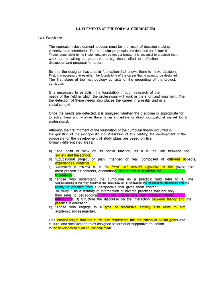 Curriculum Development Foundations | PDF | Curriculum | Interdisciplinarity