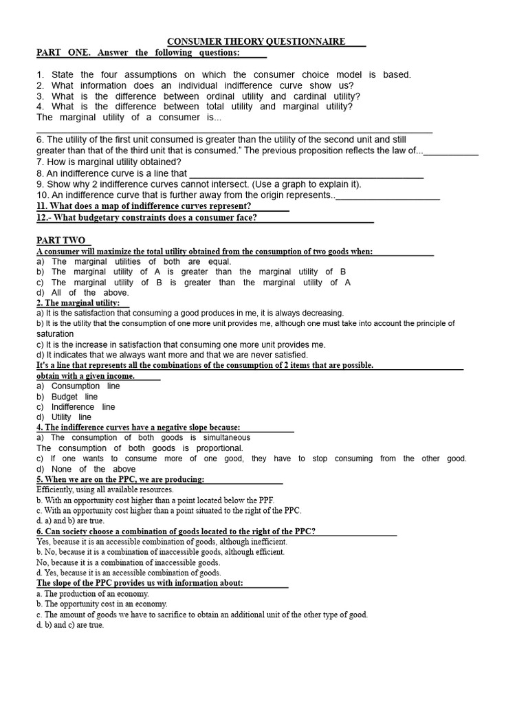 Budget Constraint Exercises | PDF | Utility | Marginal Utility