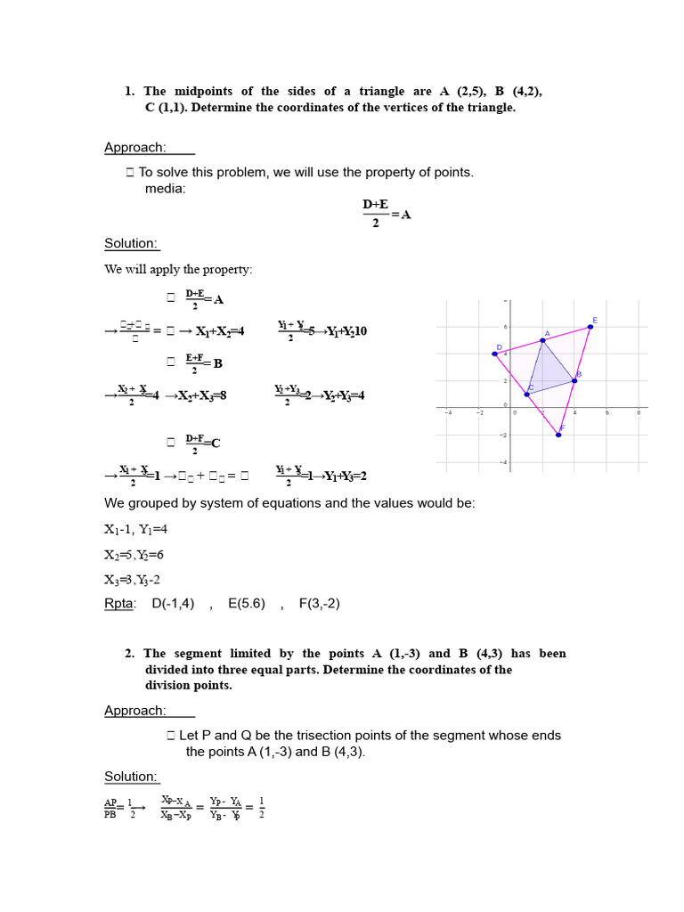 The Midpoints of The Sides of A Triangle Are A | PDF | Circle | Line ...