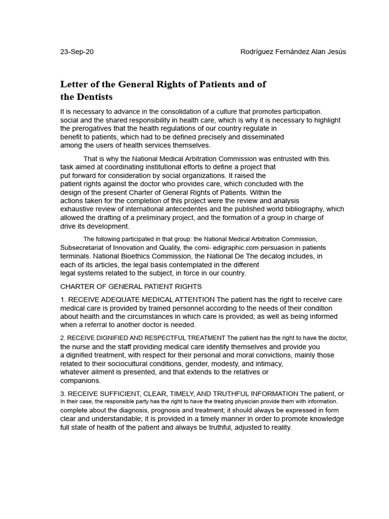 Rights and Obligations of The Patient and The Dentist | PDF | Informed ...