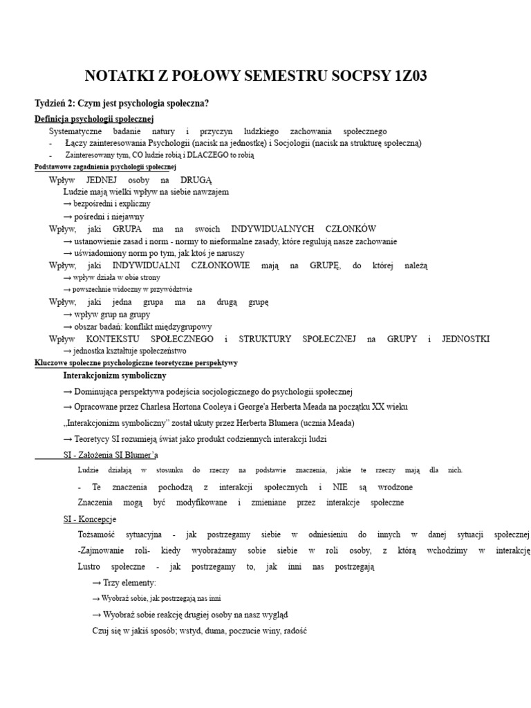 Notatki Z Połowy Semestru Socpsy 1Z03 | PDF