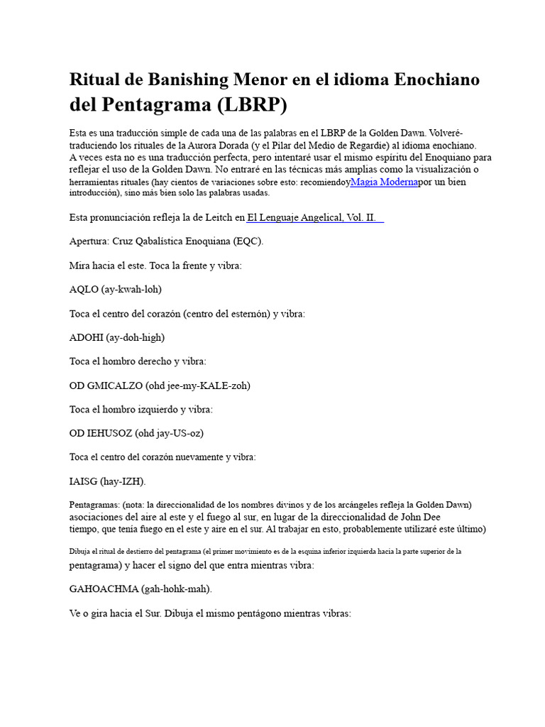 LBRP Enochiano | PDF