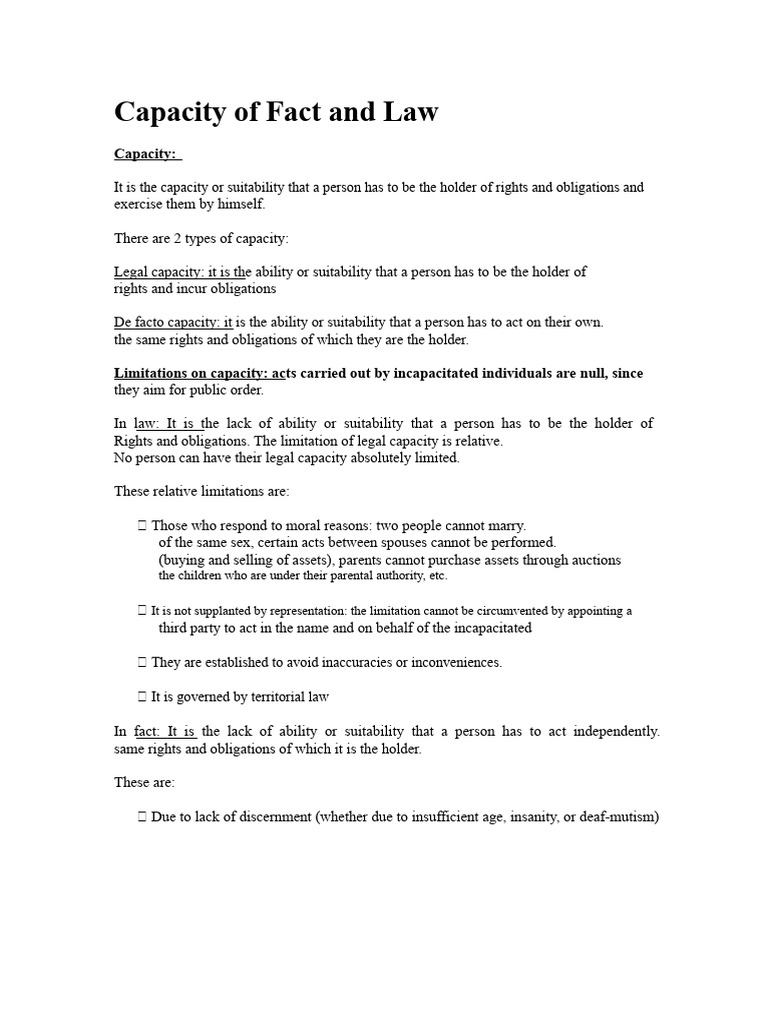 Understanding Legal and De Facto Capacity | PDF | Legal Guardian | Justice