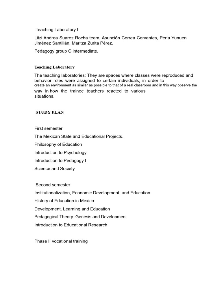 Teaching Laboratory 1 | PDF | Pedagogy | Teachers