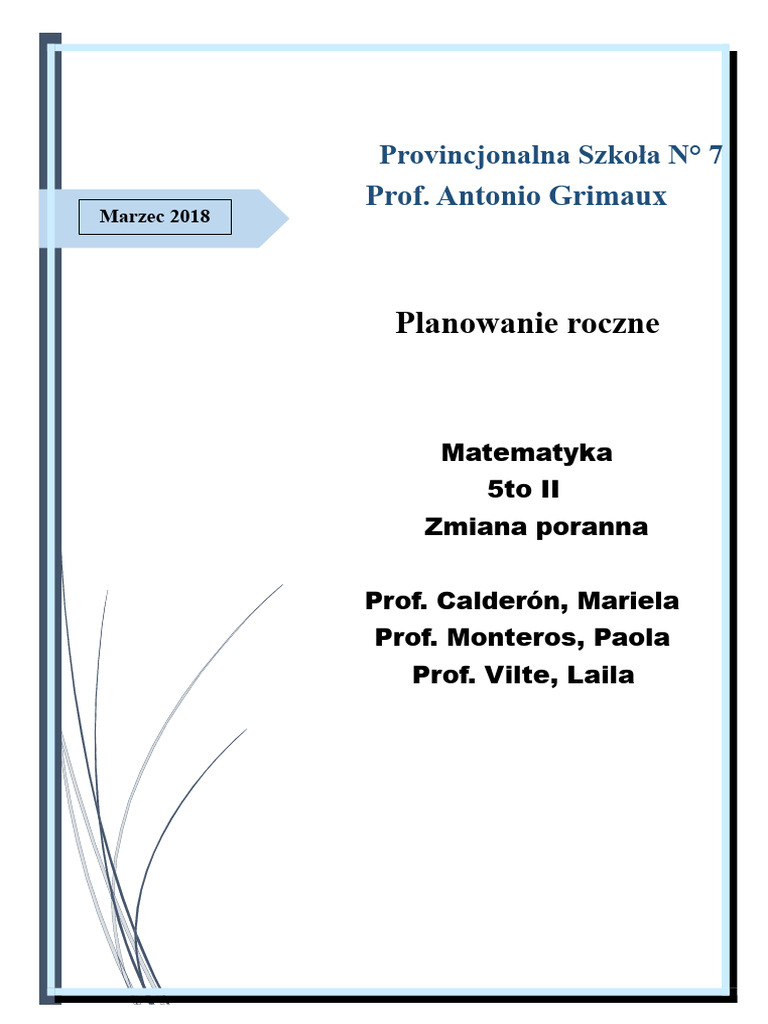 Plan roczny 5 klasy 2018 | PDF