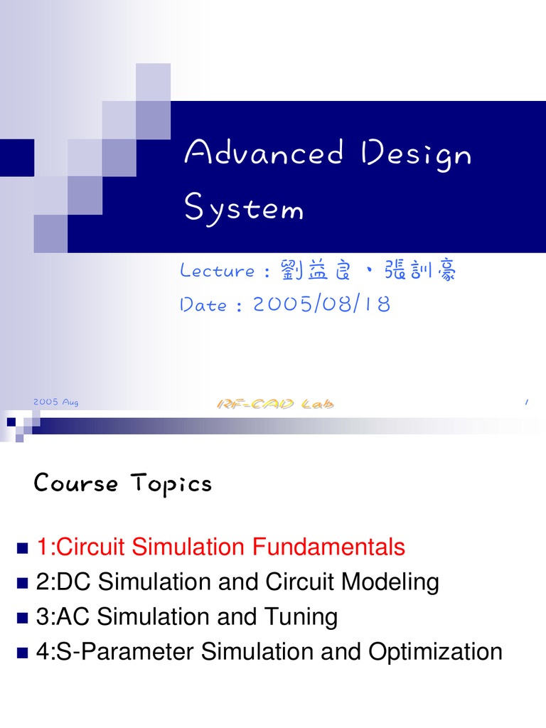 Advanced Design System | Download Free PDF | Least Squares | Electrical ...