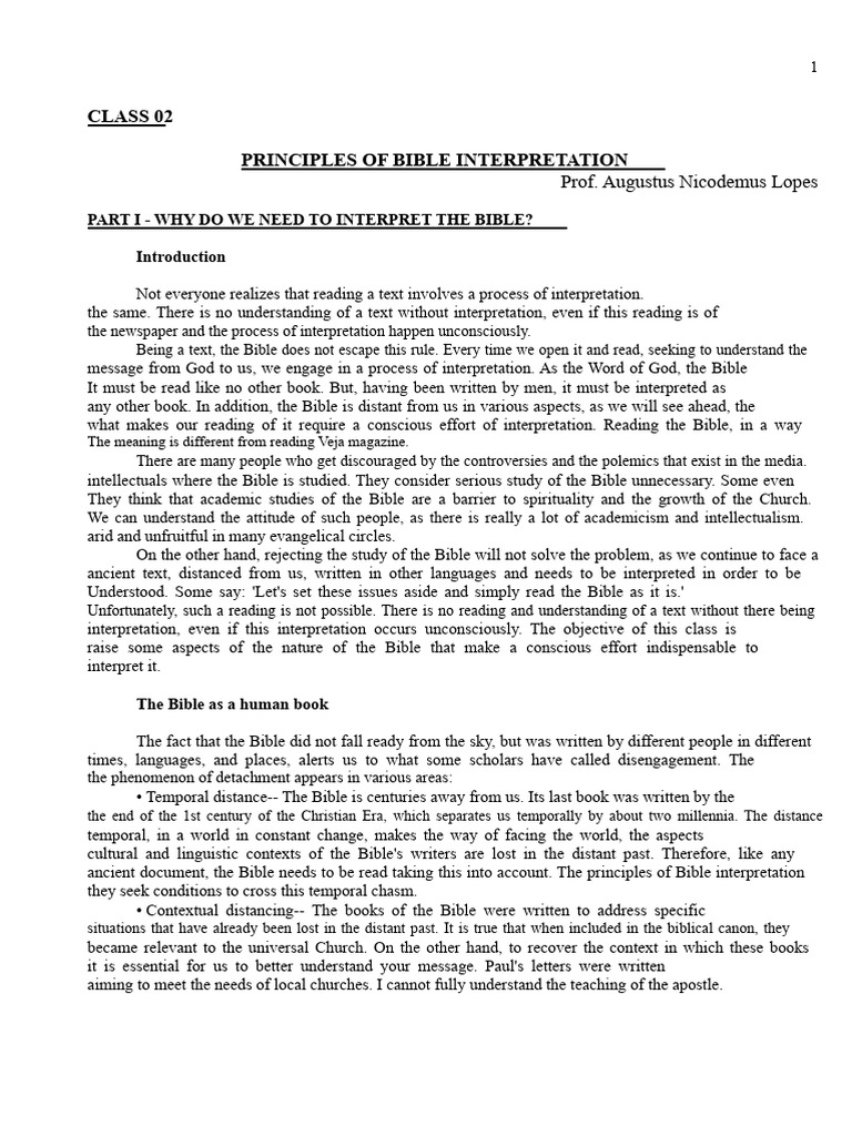 How To Interpret The Bible | PDF | Bible | Biblical Inerrancy