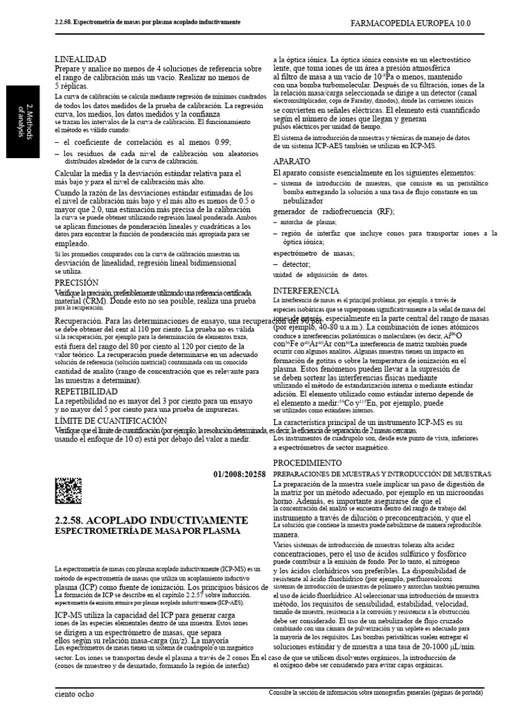 Espectrometría de masas ICP-MS | PDF | Espectrometría de masas ...