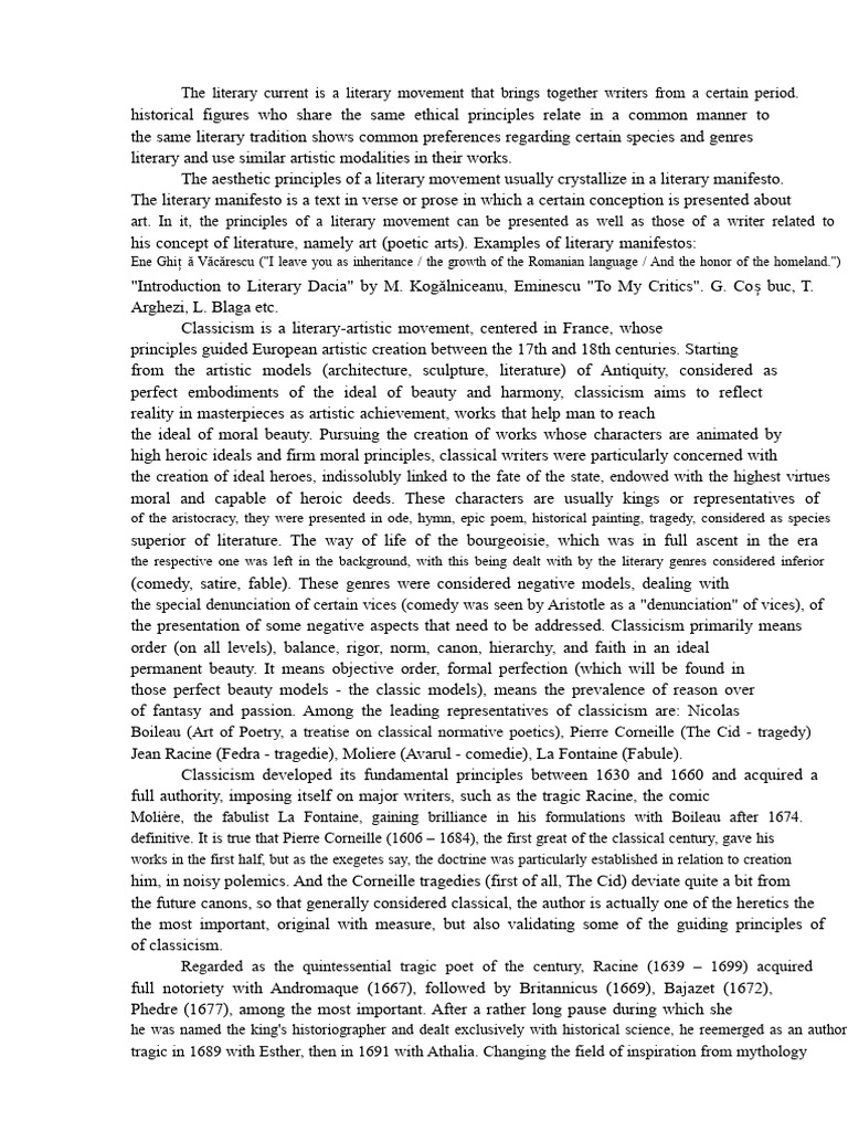 Understanding Classicism in Literature | PDF | Romanticism | Tragedy