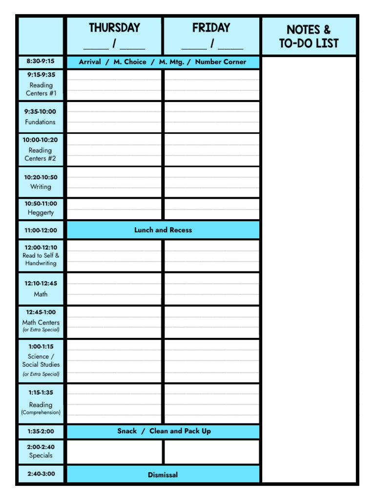 2025-26 Weekly Lesson Plan Pages - Binder | PDF
