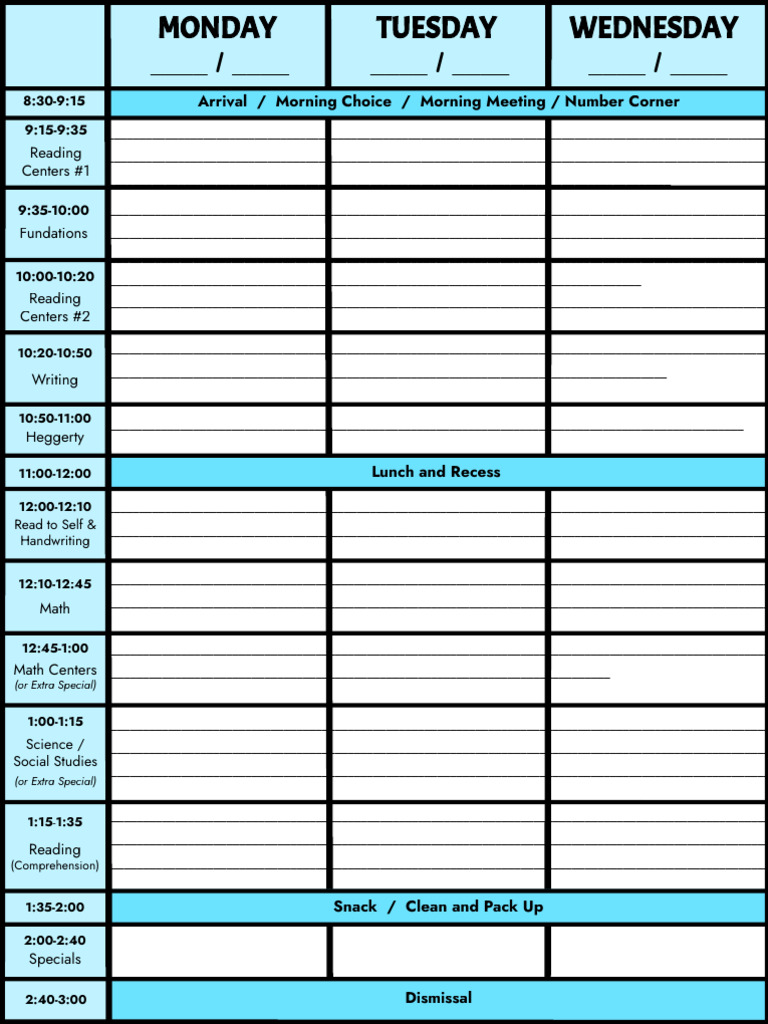 Weekly Lesson Plan Pages - Binder - Weekly Lesson Plan Pages - Binder | PDF