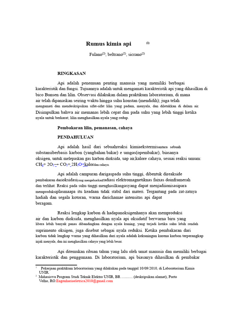 Karakteristik Api dalam Praktikum Kimia | PDF