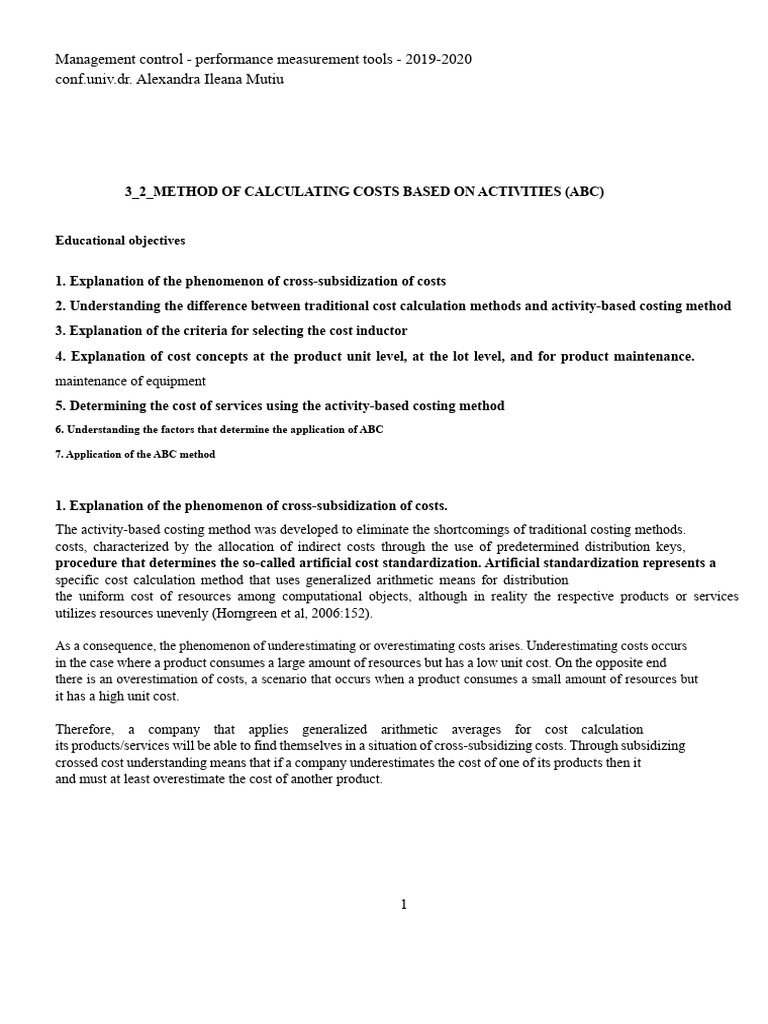 3 - 2 Activity-Based Costing Method | PDF | Cost Of Goods Sold | Profit ...