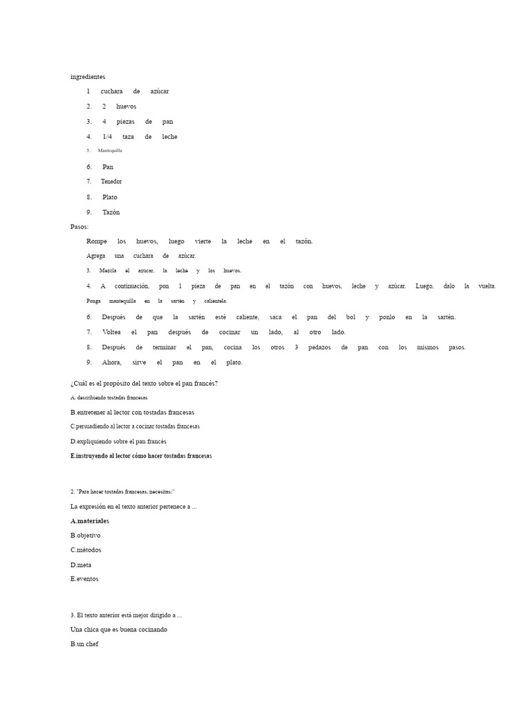 Texto Del Procedimiento Soal | PDF | Tarta de queso | Sopa