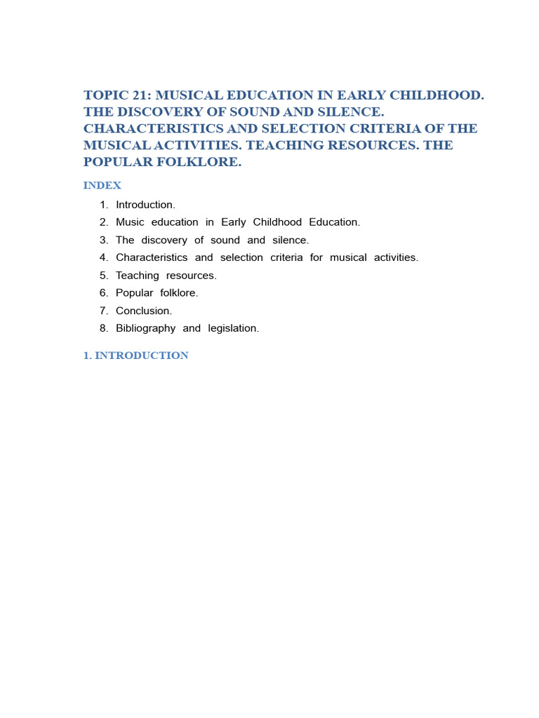 Early Childhood Music Education Guide | PDF