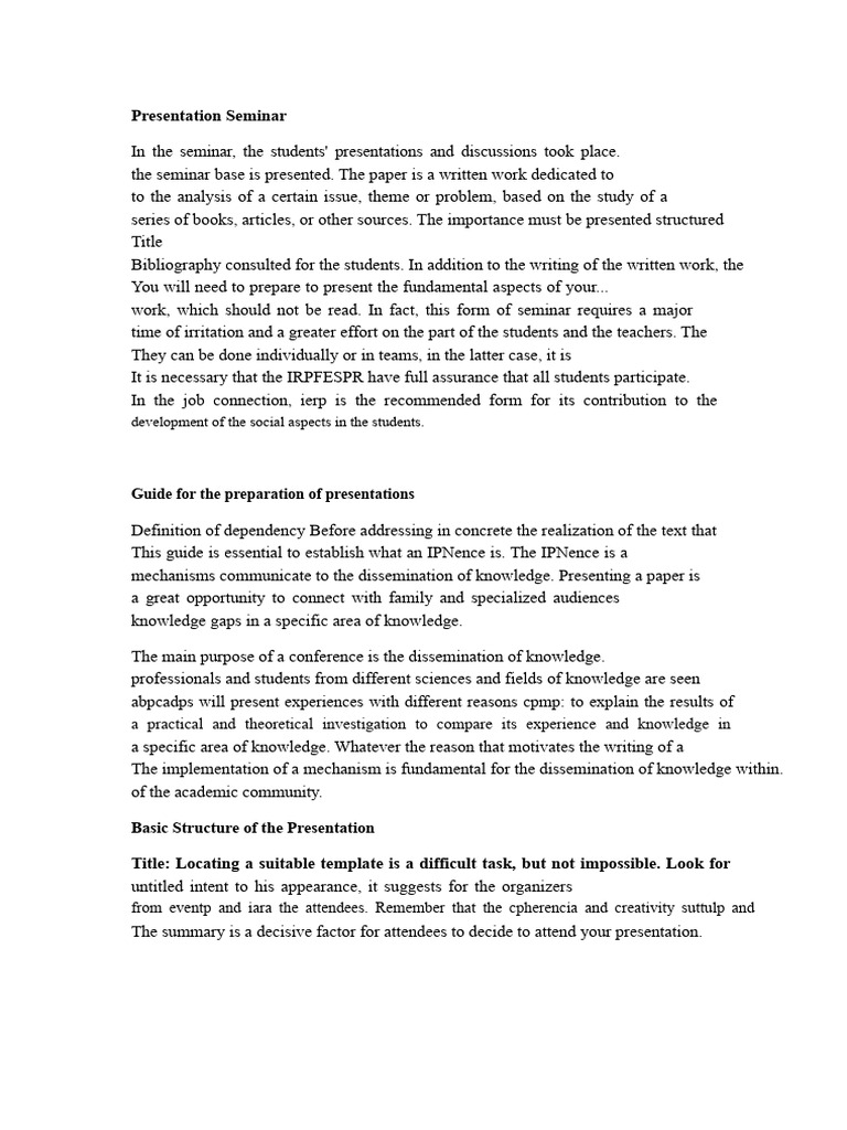 Presentation Seminar | PDF | Knowledge | Experience
