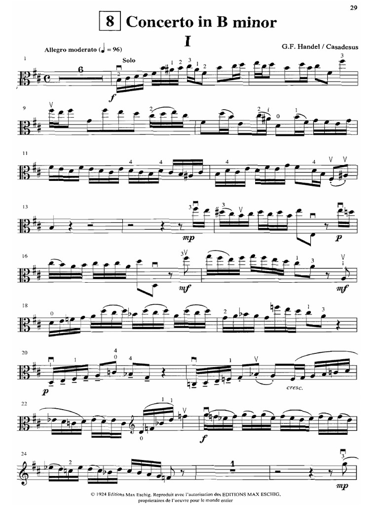 Handel Casadesus-Viola Concerto in B Minor | PDF