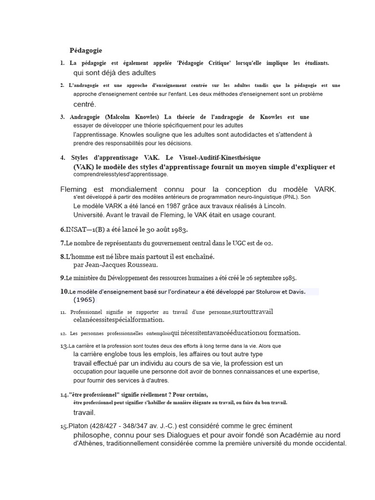 Pédagogie | PDF | Pédagogie | Apprentissage