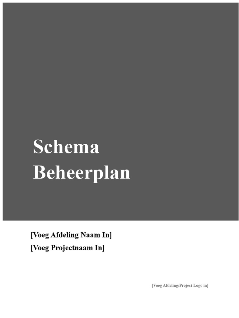 Schema Beheer Plan | PDF