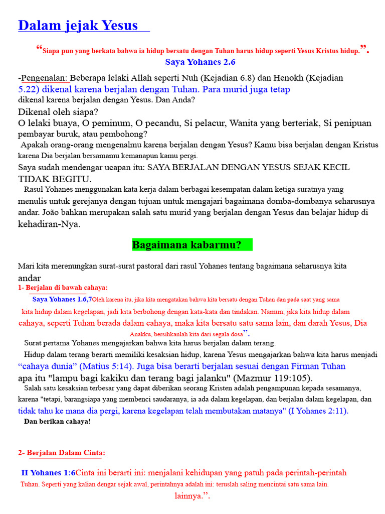 Di Langkah-Langkah Yesus | PDF