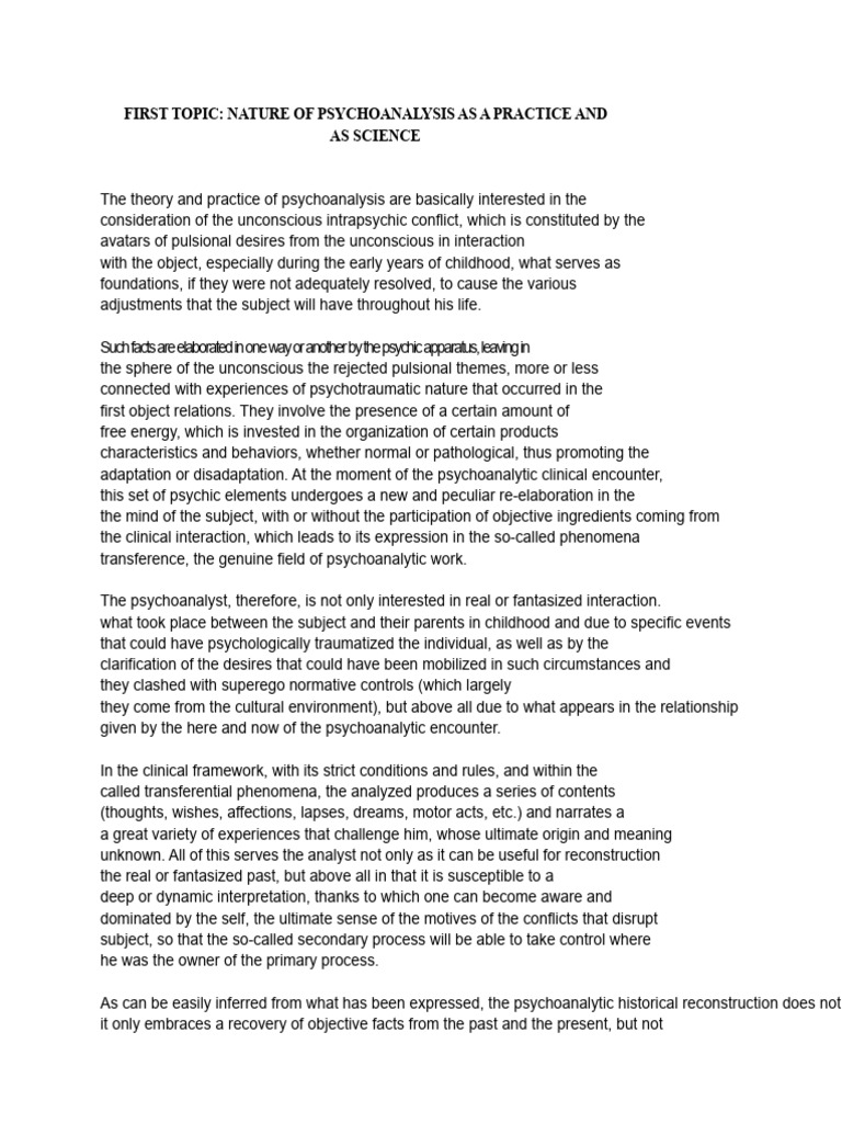 Understanding Psychoanalysis: Science and Practice | PDF ...