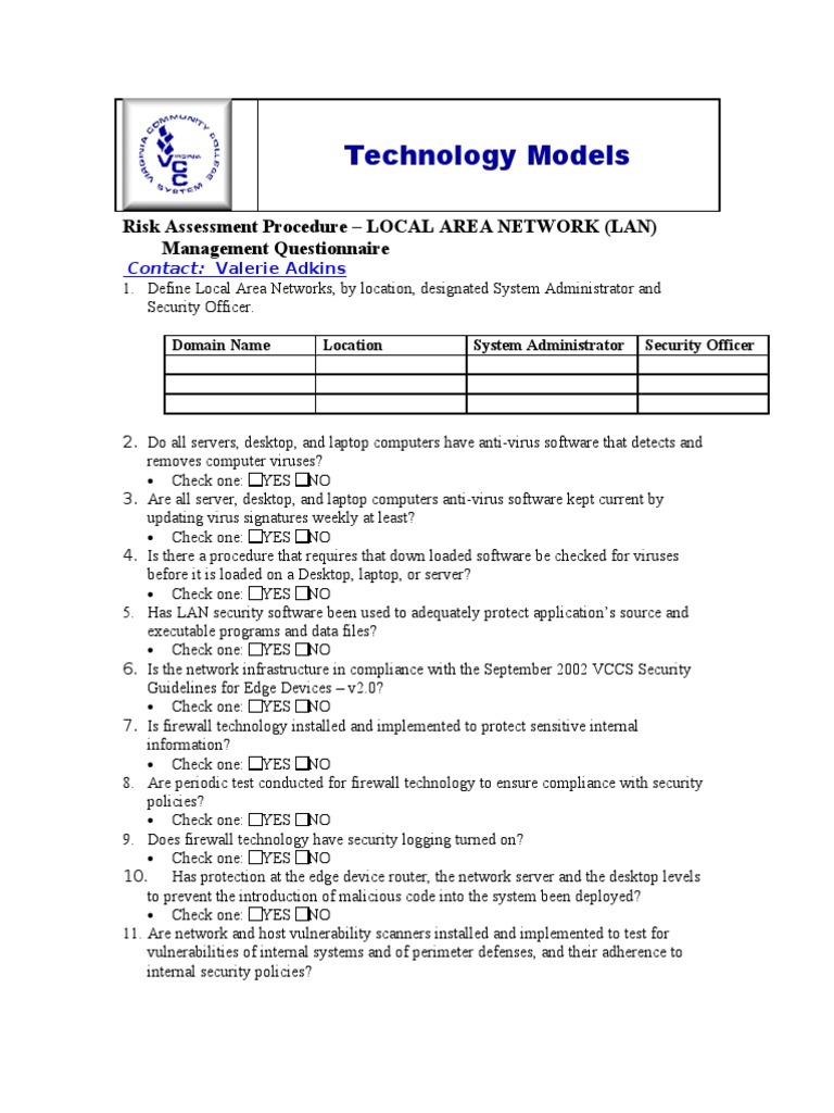 LAN Management Risk Assessment Guide | PDF | Computer Security | Security
