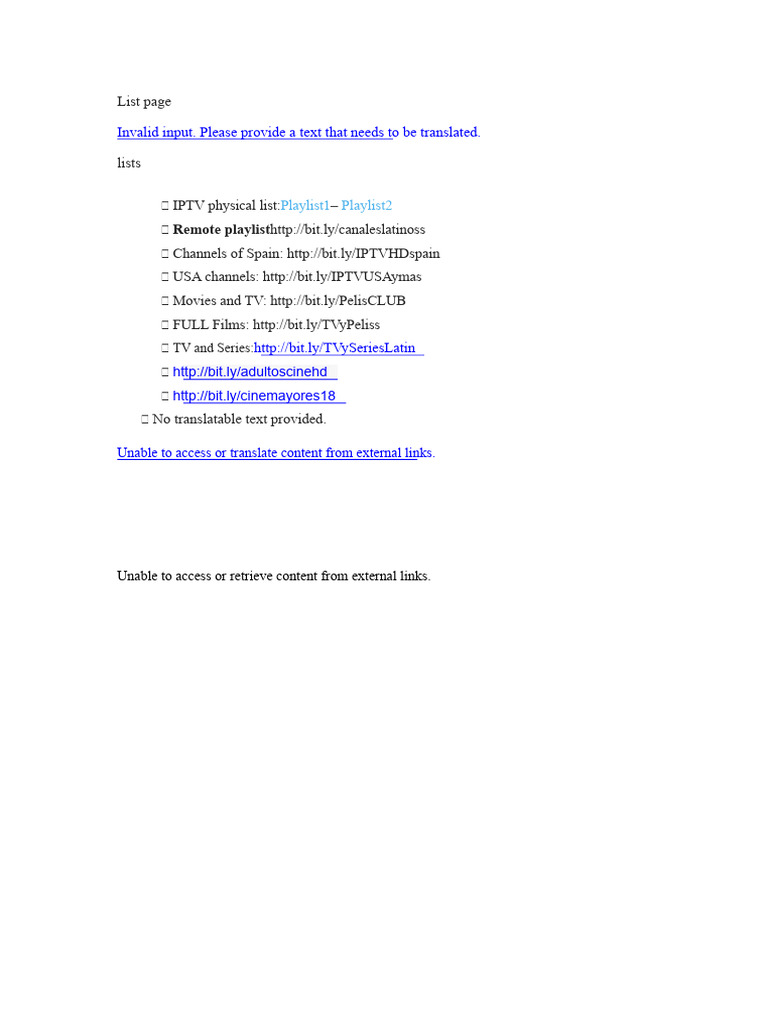 IPTV Channel Lists | PDF