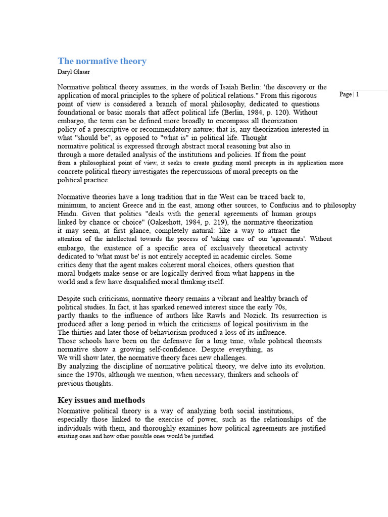 Understanding Normative Political Theory | PDF | Utilitarianism ...