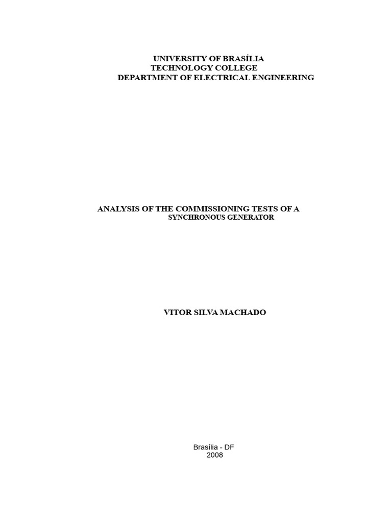 Analysis of Commissioning Tests of Synchronous Generators | PDF ...