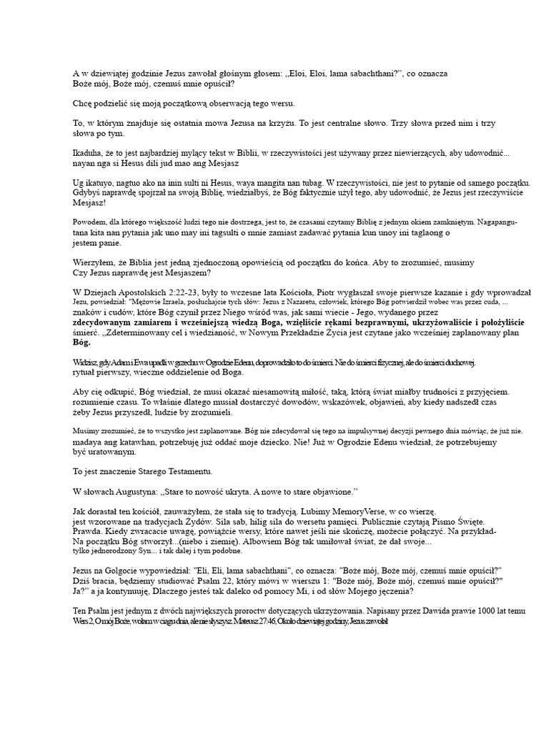 Eli, Eli, Lama Sabachthani | PDF