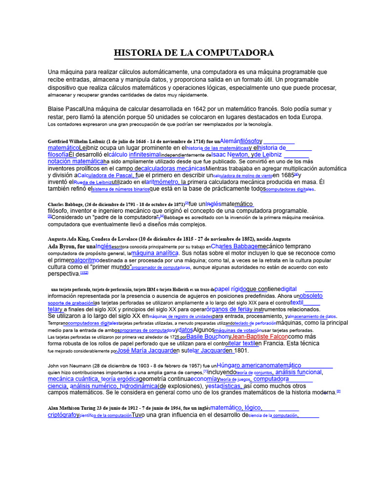 Evolución de la Computadora: Historia y Avances | PDF | Informática ...
