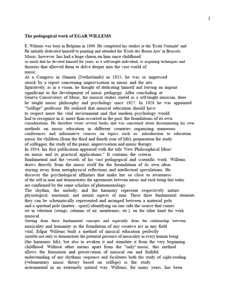 Edgar Willems' Music Education Method | PDF | Perception | Interval (Music)
