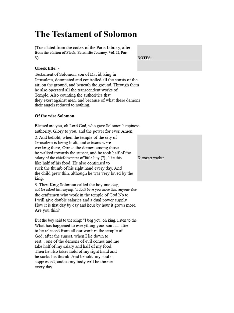 Solomon's Control Over Demons | PDF | Solomons | Demons