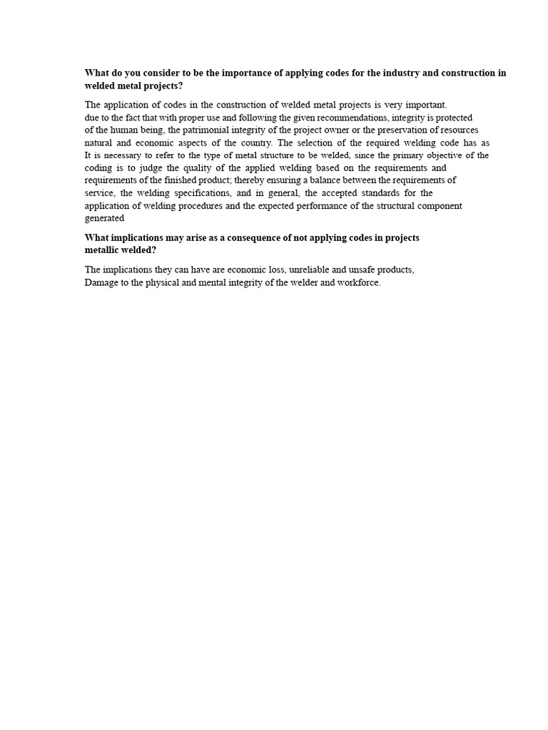 What Do You Consider To Be The Importance of Applying Codes For The ...