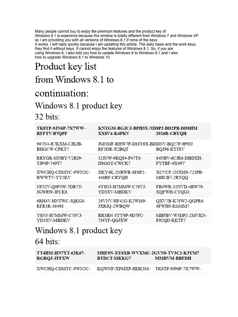 Windows 8 product key | PDF | Microsoft Windows | Windows 8