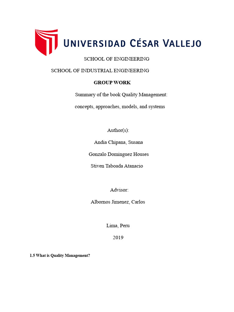 Concepts, approaches, models, and systems | PDF | Quality Management ...