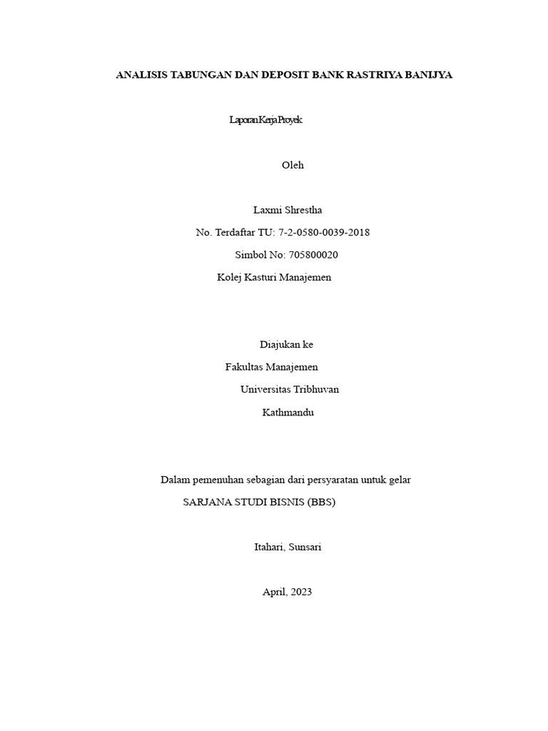 Analisis Simpanan Dan Deposito Dari Rastriya Banijya Bank Limited 1 PDF | PDF