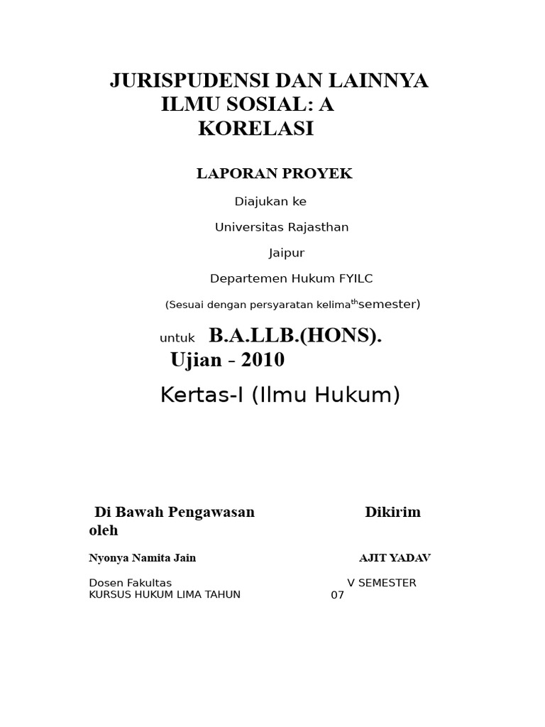 Ilmu Hukum Dan Ilmu Sosial Lainnya | PDF
