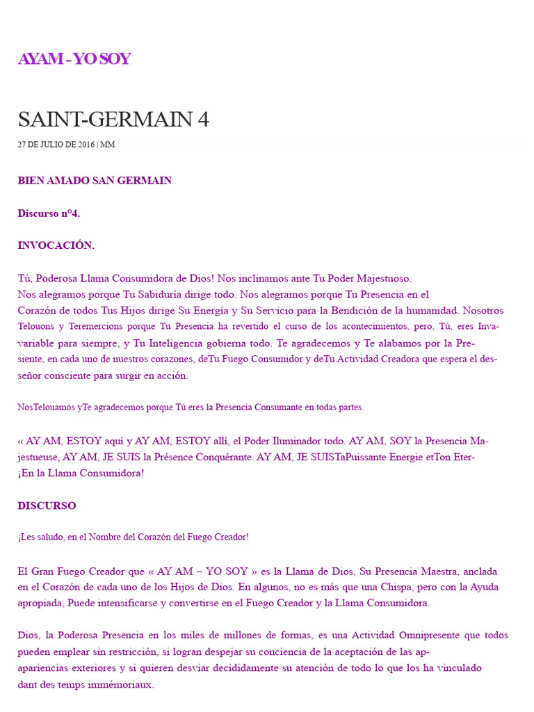 Saint-Germain 4: Ayam - Yo Soy | PDF | Dios | Espiritualidad