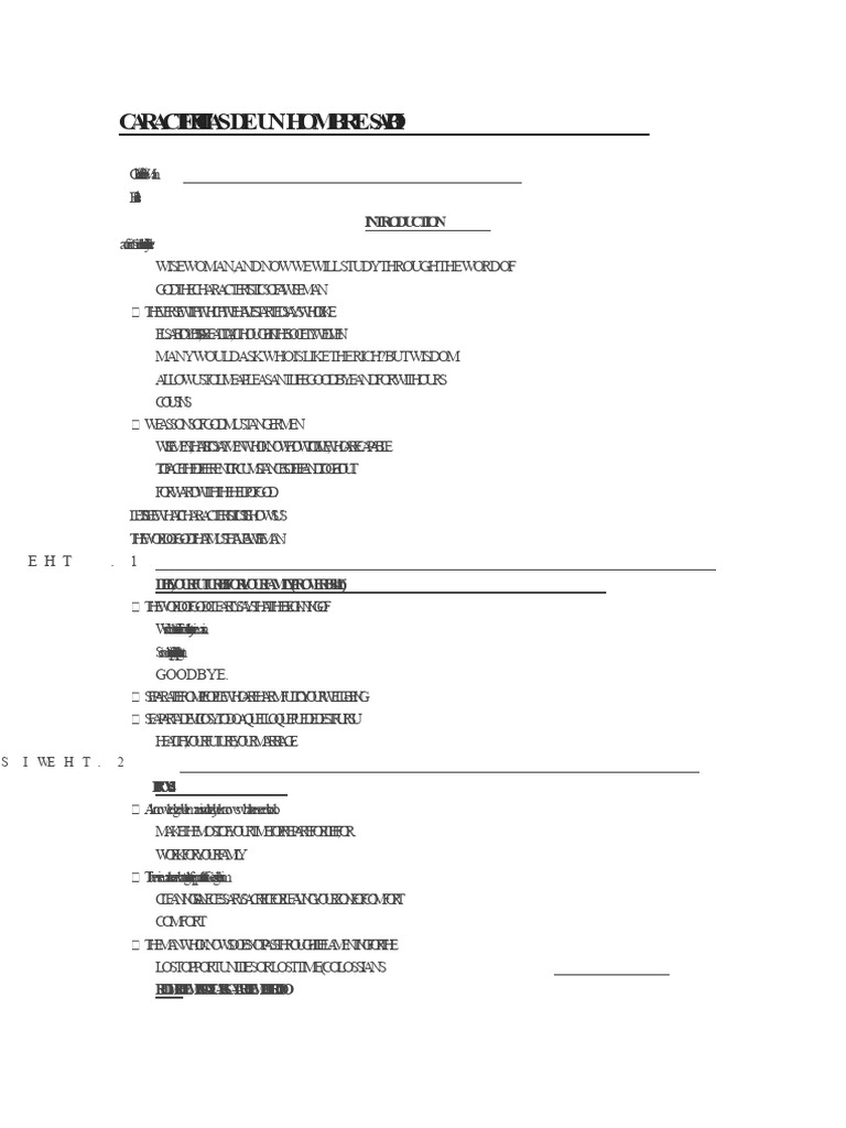 Characteristics of a Man | PDF