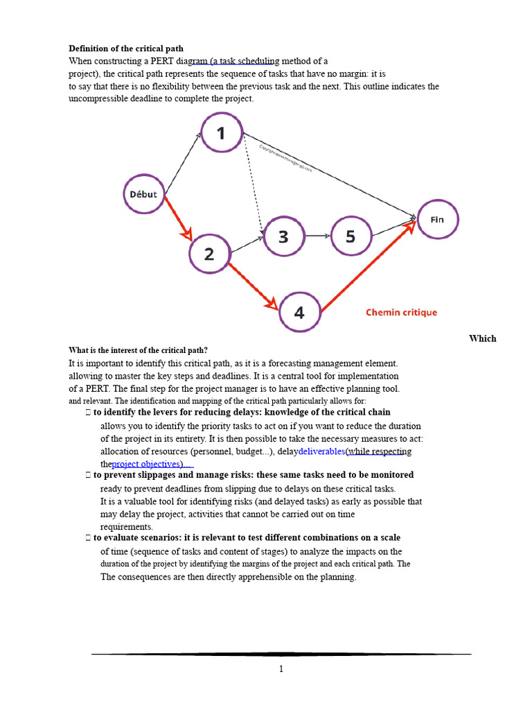 Understanding the Critical Path in PERT | PDF