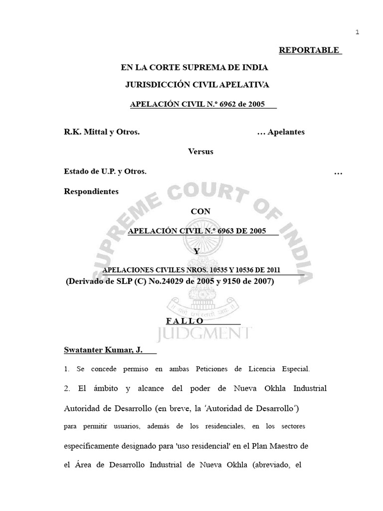 R.K. Mittal Ors. Vs Estado de U.P. Ors. Corte Suprema de India | PDF ...